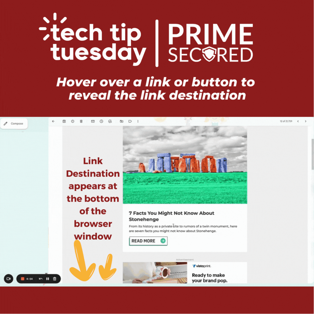 Hover Over a Link or Button to Reveal the URL Destination